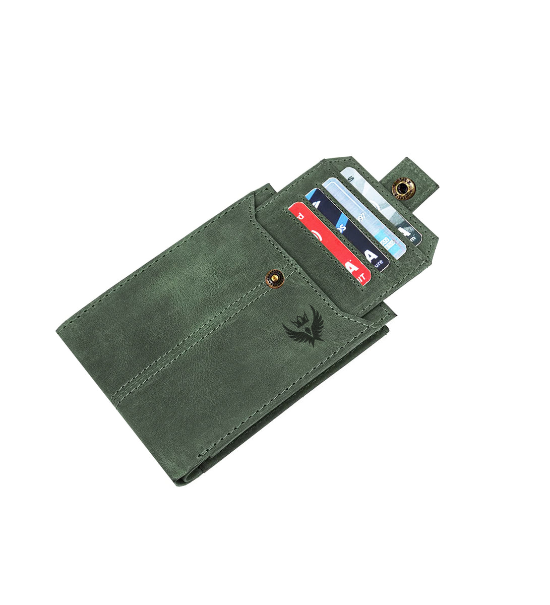 LORENZ® RFID Blocking Vintage Green Genuine Hunter Leather Wallet for ...