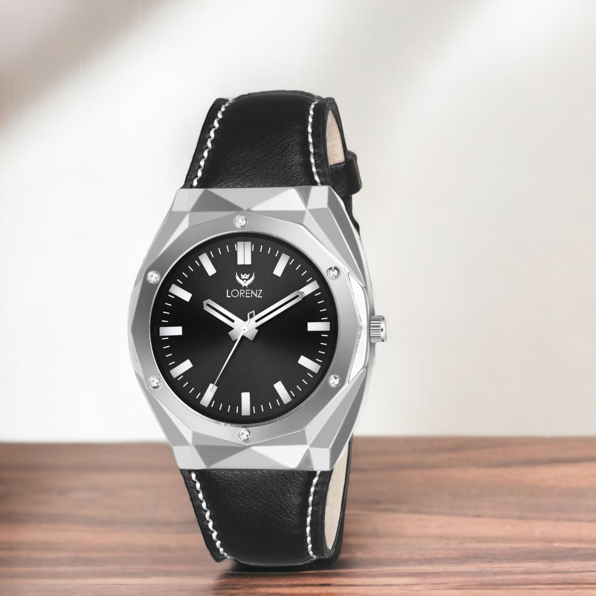 Lorenz Men's Fashion Stainless Steel Case | Elite Collection Silver-Bl ...