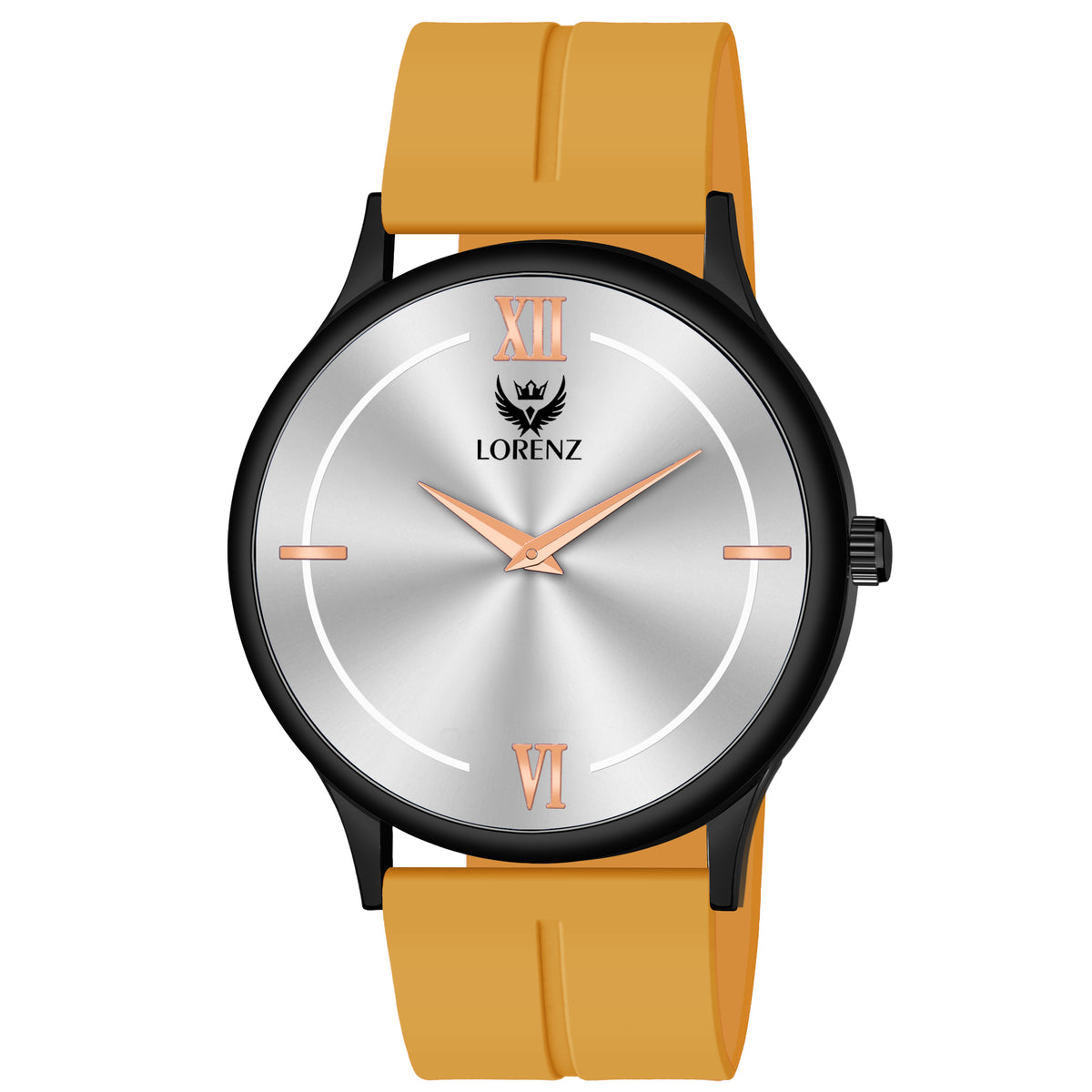 Lorenz Silver Dial Analog Watch with Yellow Magnetic Lock Strap | Watc ...