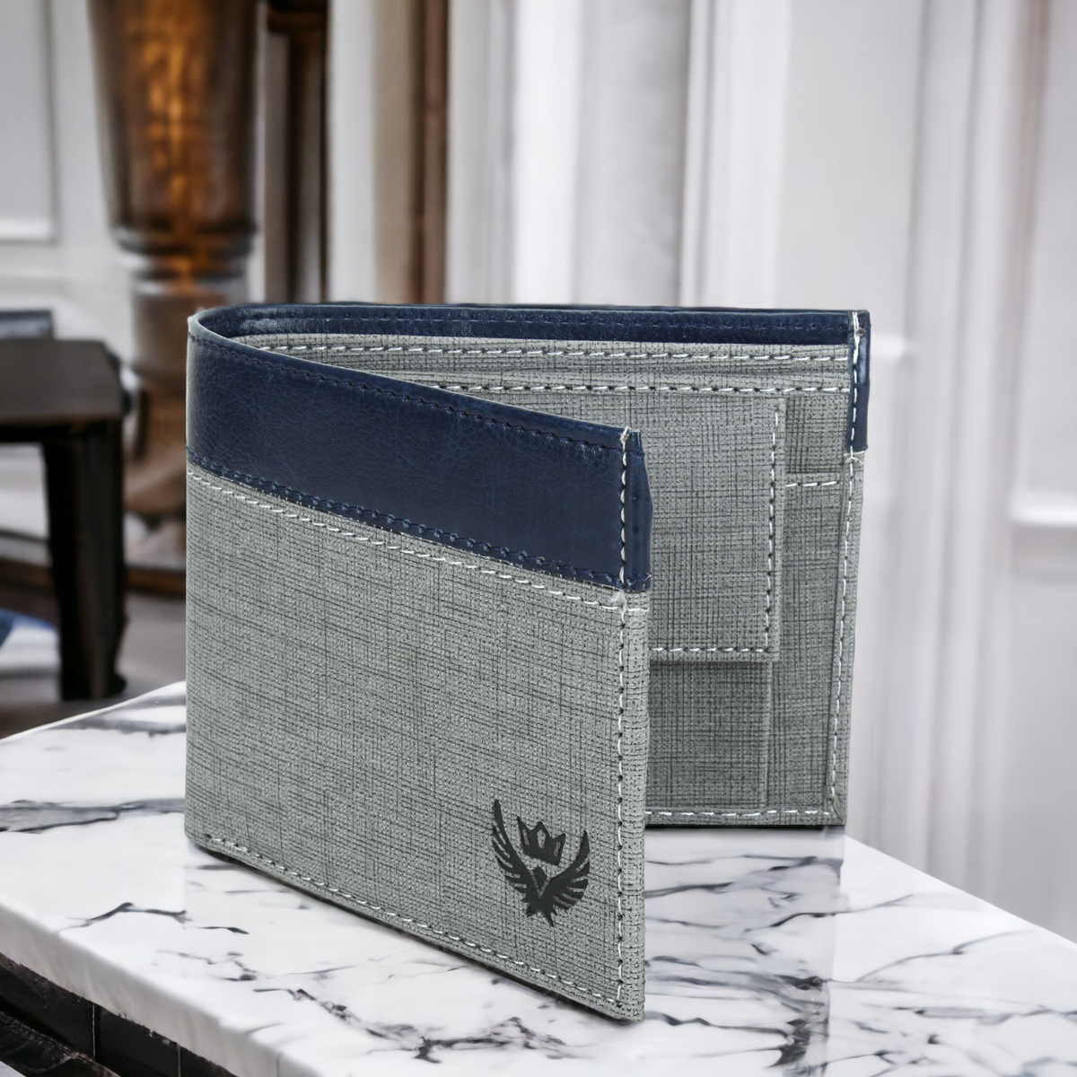 Lorenz Bi-Fold Casual Grey Wallet for Men (Gray,Blue) | WL-15 – Lorenz ...